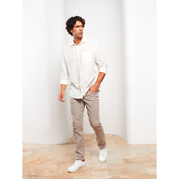 Dar Kalıp Gabardin Erkek Chino Pantolon