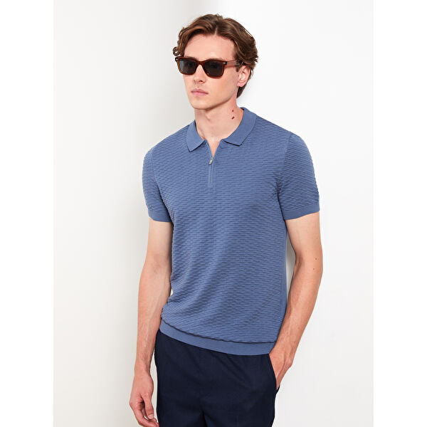 Polo Yaka Kısa Kollu Erkek Triko Kazak