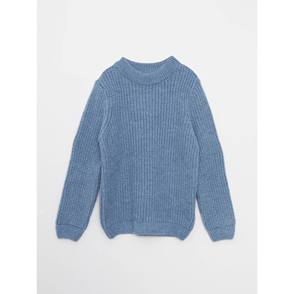 Bisiklet Yaka Basic Uzun Kollu Erkek Çocuk Triko Kazak