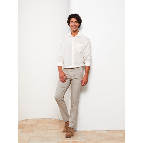 Slim Fit Dokulu Erkek Pantolon