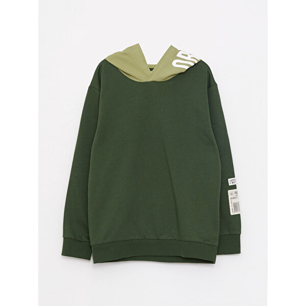 Kapüşonlu Baskılı Uzun Kollu Organik Pamuklu Erkek Çocuk Sweatshirt Kapüşonlu Baskılı Uzun Kollu Organik Pamuklu Erkek Çocuk Sweatshirt