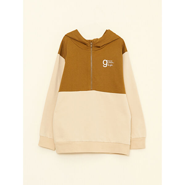 Kapüşonlu Renk Bloklu Uzun Kollu Organik Pamuklu Erkek Çocuk Sweatshirt Kapüşonlu Renk Bloklu Uzun Kollu Organik Pamuklu Erkek Çocuk Sweatshirt