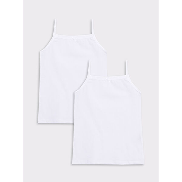 Kare Yaka Basic Askılı Pamuklu Kız Çocuk Atlet 2'li Kare Yaka Basic Askılı Pamuklu Kız Çocuk Atlet 2'li