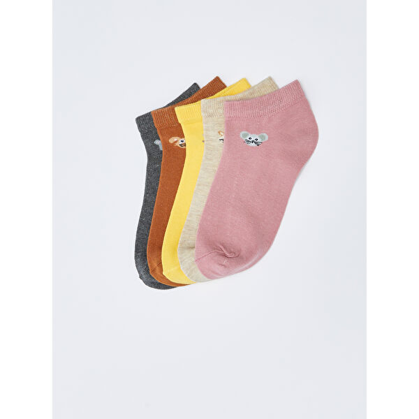 Baskılı Kadın Patik Çorap 5'li Paket