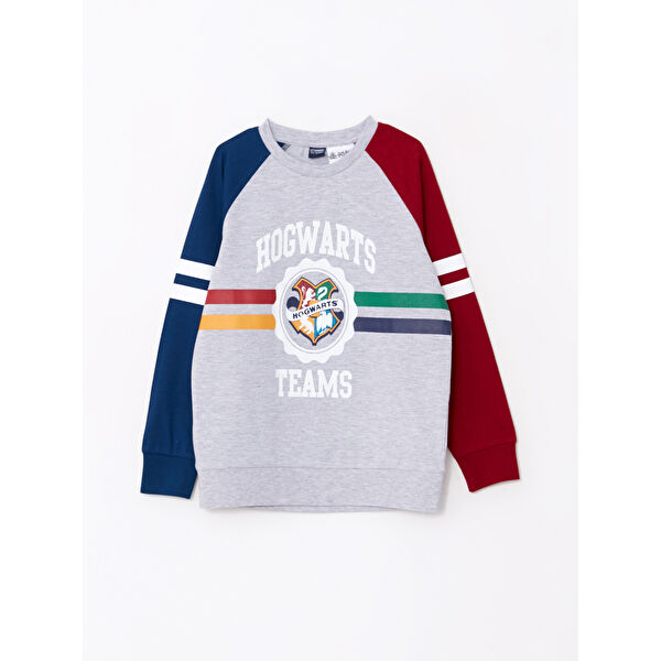 Bisiklet Yaka Harry Potter Baskılı Uzun Kollu Erkek Çocuk Tişört