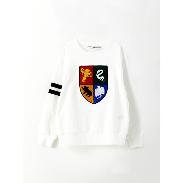 Bisiklet Yaka Harry Potter Nakışlı Uzun Kollu Erkek Çocuk Sweatshirt Bisiklet Yaka Harry Potter Nakışlı Uzun Kollu Erkek Çocuk Sweatshirt