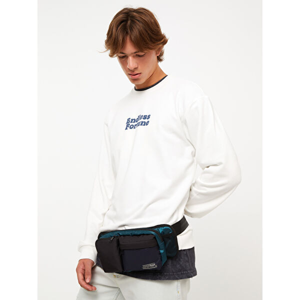 Renk Bloklu Erkek Bel Çantası