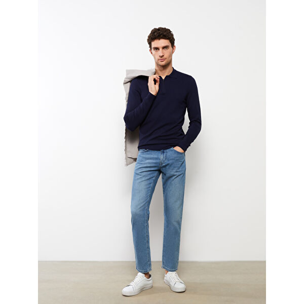 Polo Yaka Uzun Kollu Pike Erkek Triko Kazak Polo Yaka Uzun Kollu Pike Erkek Triko Kazak