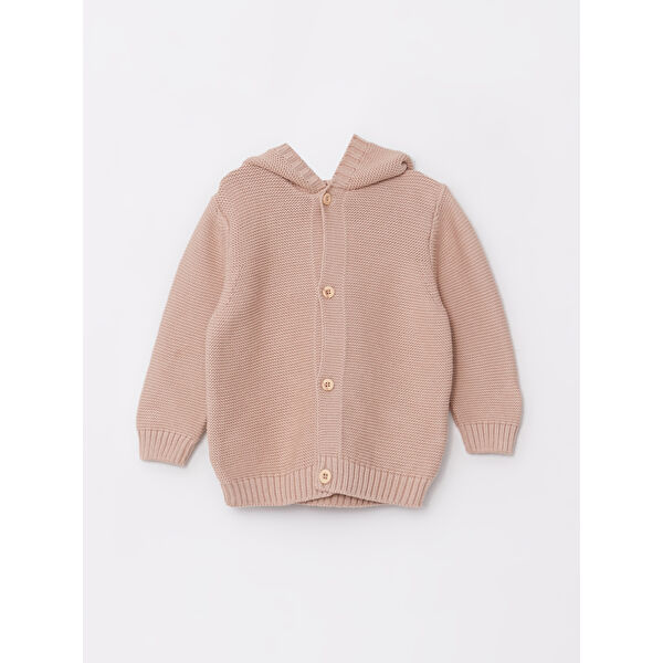 Kapüşonlu Uzun Kollu Erkek Bebek Triko Hırka Kapüşonlu Uzun Kollu Erkek Bebek Triko Hırka