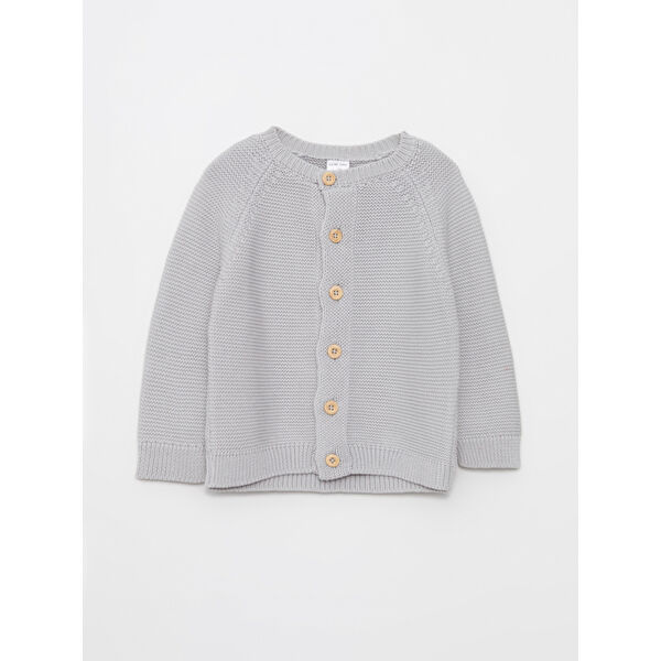 Bisiklet Yaka Uzun Kol Erkek Bebek Triko Hırka