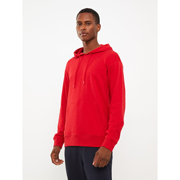 Kapüşonlu Uzun Kollu Basic Erkek Sweatshirt