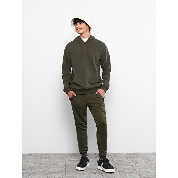 Kapüşonlu Uzun Kollu Basic Erkek Sweatshirt