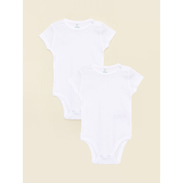 Bisiklet Yaka Kısa Kollu Basic Organik Pamuklu Erkek Bebek Çıtçıtlı Body 2'li Bisiklet Yaka Kısa Kollu Basic Organik Pamuklu Erkek Bebek Çıtçıtlı Body 2'li