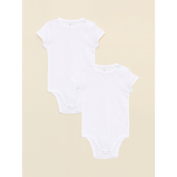 Bisiklet Yaka Kısa Kollu Basic Organik Pamuklu Erkek Bebek Çıtçıtlı Body 2'li Bisiklet Yaka Kısa Kollu Basic Organik Pamuklu Erkek Bebek Çıtçıtlı Body 2'li