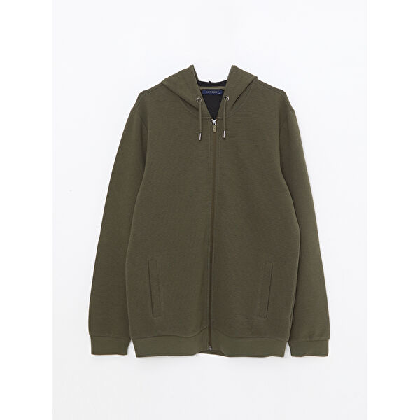 Standart Kalıp Kapüşonlu Erkek Spor Hırka