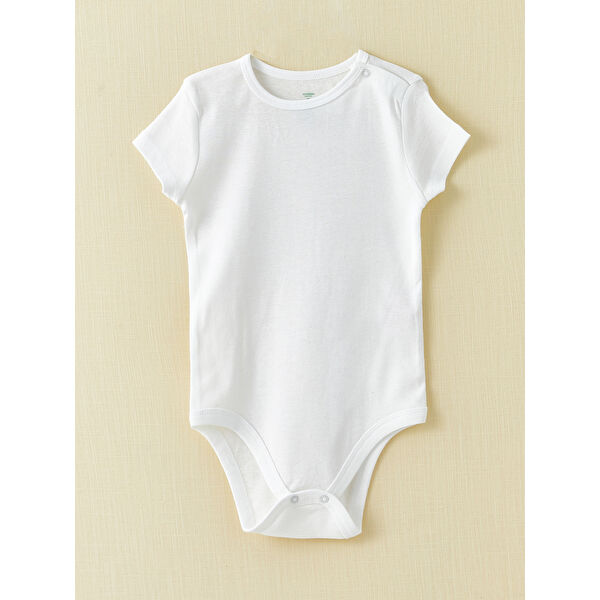 Bisiklet Yaka Kısa Kollu Basic Organik Pamuklu Kız Bebek Çıtçıtlı Body Bisiklet Yaka Kısa Kollu Basic Organik Pamuklu Kız Bebek Çıtçıtlı Body