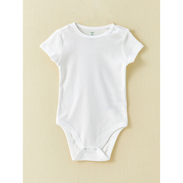 Bisiklet Yaka Kısa Kollu Basic Organik Pamuklu Kız Bebek Çıtçıtlı Body Bisiklet Yaka Kısa Kollu Basic Organik Pamuklu Kız Bebek Çıtçıtlı Body
