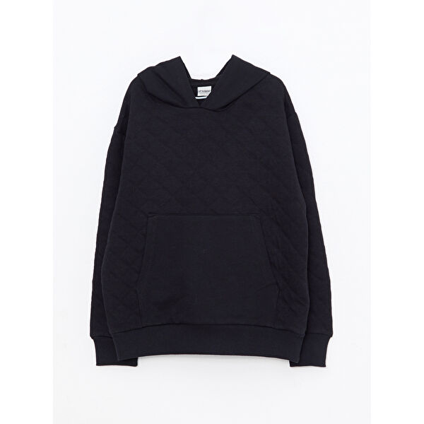 Kapüşonlu Kapitone Desenli Uzun Kollu Erkek Çocuk Sweatshirt Kapüşonlu Kapitone Desenli Uzun Kollu Erkek Çocuk Sweatshirt