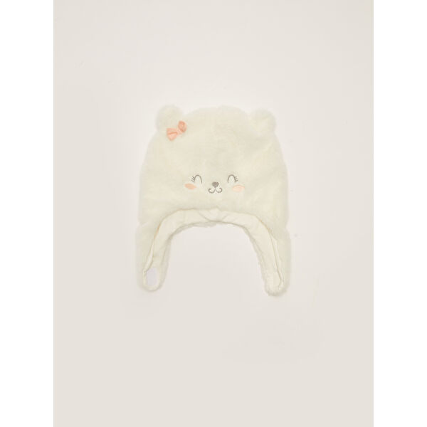 Nakış Detaylı Pelüş Kız Bebek Bere