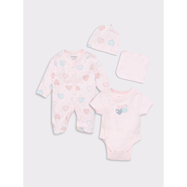 Baskılı Prematüre Kız Bebek Hastane Çıkış Seti