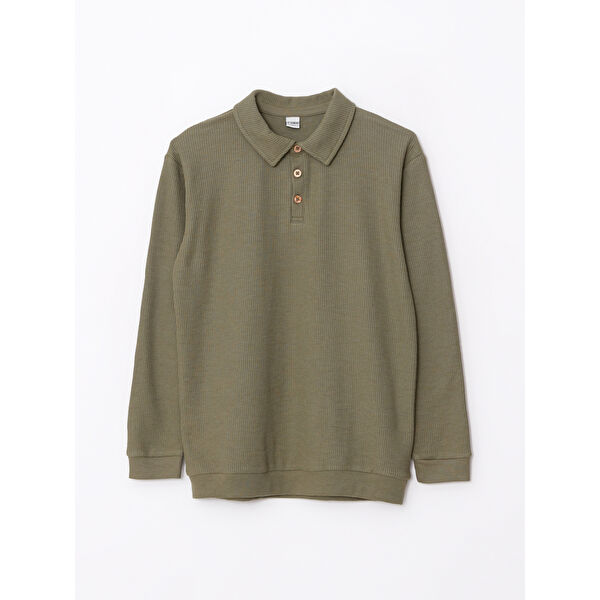 Polo Yaka Basic Uzun Kollu Erkek Çocuk Tişört