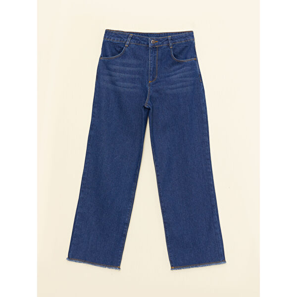 Basic Geniş Paça Kız Çocuk Jean Pantolon Basic Geniş Paça Kız Çocuk Jean Pantolon