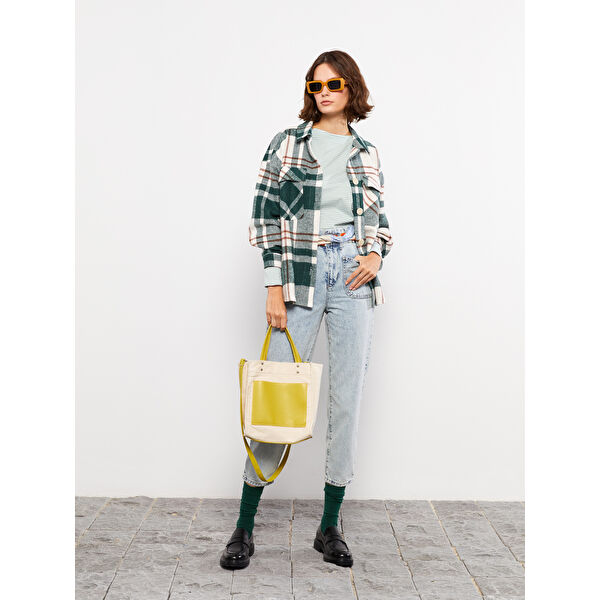 Ekose Uzun Kollu Flanel Oversize Kadın Gömlek Ceket Ekose Uzun Kollu Flanel Oversize Kadın Gömlek Ceket