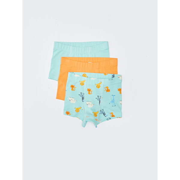 Beli Lastikli Pamuklu Erkek Bebek Boxer 3'lü