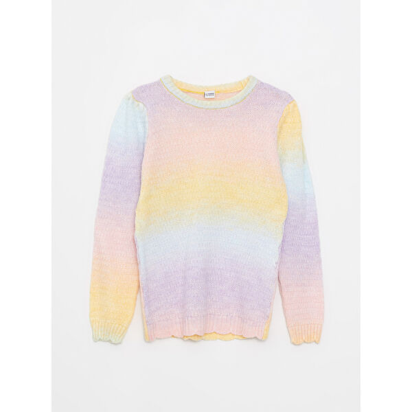 Bisiklet Yaka Batik Desenli Uzun Kollu Kız Çocuk Triko Kazak Bisiklet Yaka Batik Desenli Uzun Kollu Kız Çocuk Triko Kazak