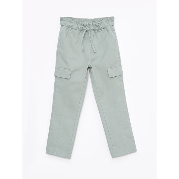 Beli Lastikli Basic Gabardin Kız Çocuk Pantolon Beli Lastikli Basic Gabardin Kız Çocuk Pantolon