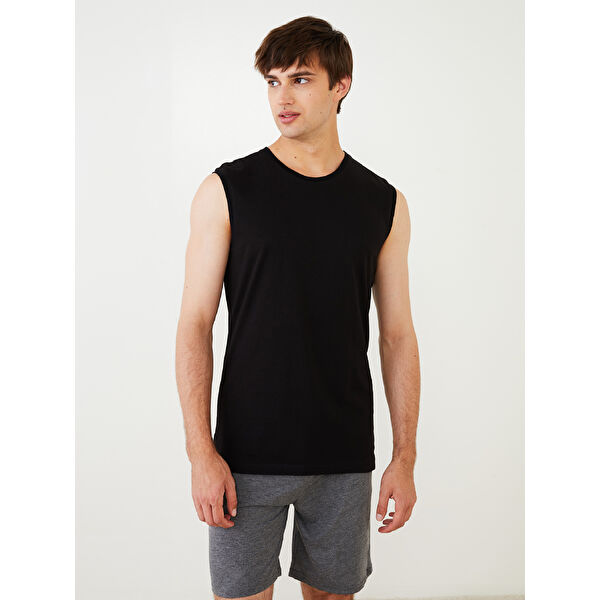 Bisiklet Yaka Kolsuz Pamuklu Erkek Atlet