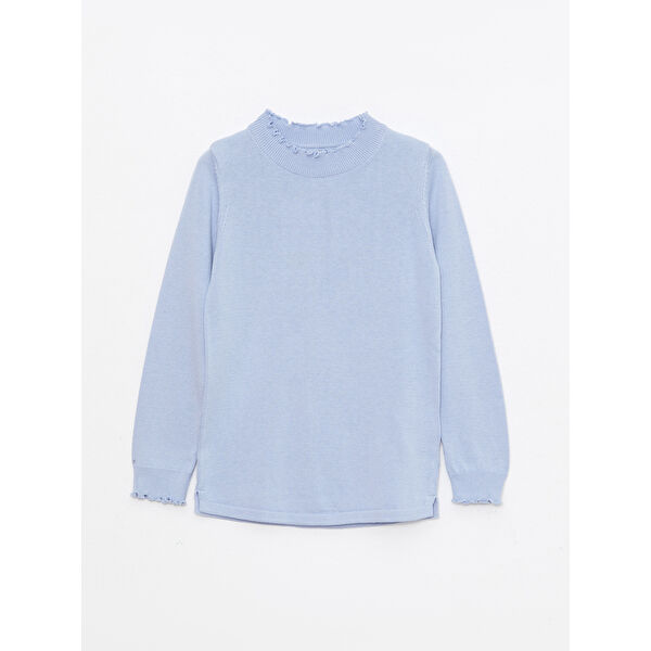 Bisiklet Yaka Basic Uzun Kollu Kız Çocuk Triko Kazak