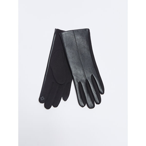 Deri Görünümlü Düz Kadın Eldiven Deri Görünümlü Düz Kadın Eldiven