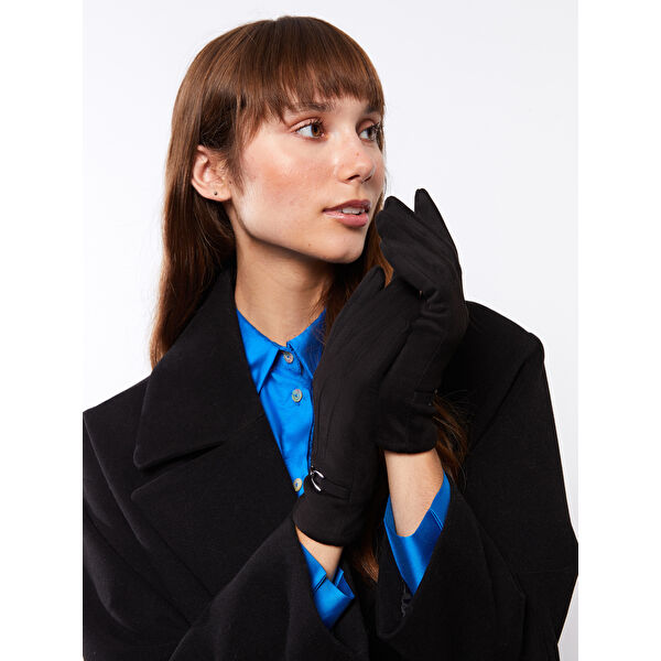 Süet Görünümlü Kadın Eldiven