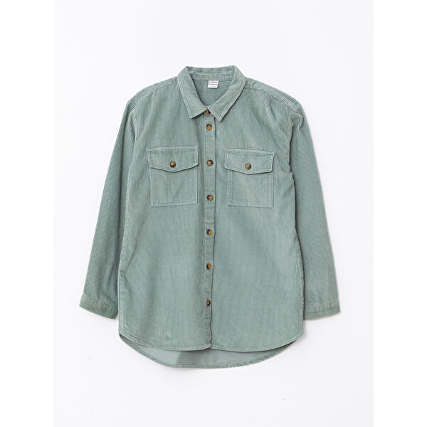 Basic Uzun Kollu Kadife Kız Çocuk Gömlek Basic Uzun Kollu Kadife Kız Çocuk Gömlek