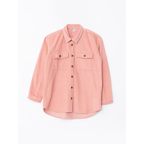 Basic Uzun Kollu Kadife Kız Çocuk Gömlek Basic Uzun Kollu Kadife Kız Çocuk Gömlek