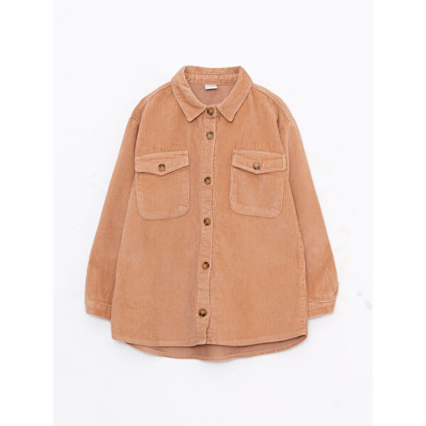 Basic Uzun Kollu Kadife Kız Çocuk Gömlek Basic Uzun Kollu Kadife Kız Çocuk Gömlek