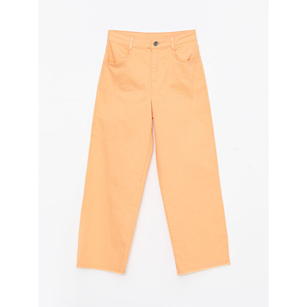 Basic Geniş Paça Gabardin Kız Çocuk Pantolon