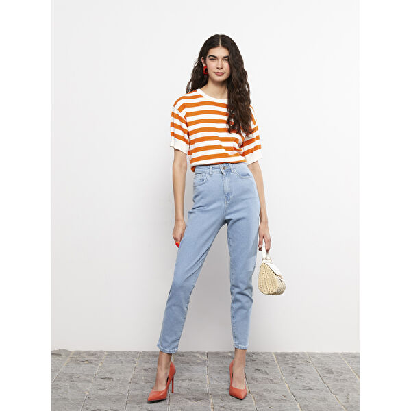 Slim Fit Düz Kadın Jean Pantolon