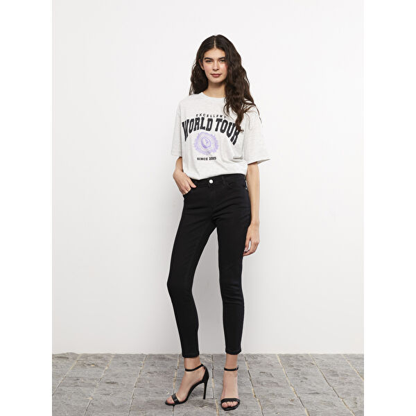 Skinny Fit Düz Kadın Rodeo Jean Pantolon