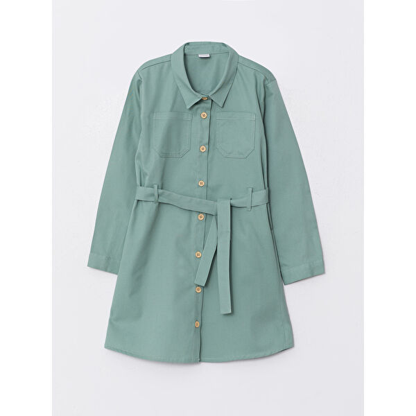 Gömlek Yaka Basic Uzun Kollu Kız Çocuk Elbise Gömlek Yaka Basic Uzun Kollu Kız Çocuk Elbise