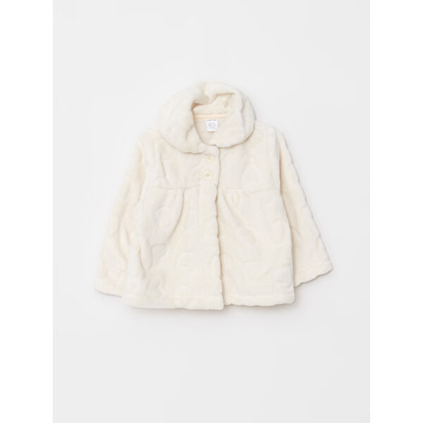 Bebe Yaka Uzun Kollu Kendinden Desenli Pelüş Kız Bebek Hırka Bebe Yaka Uzun Kollu Kendinden Desenli Pelüş Kız Bebek Hırka