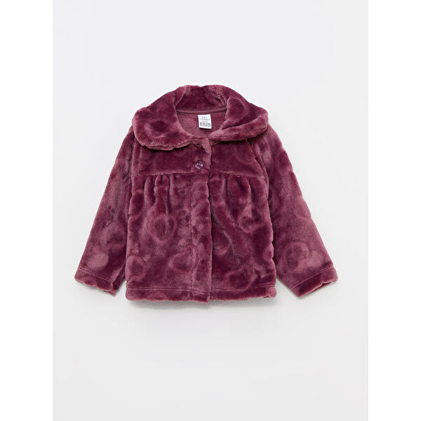 Bebe Yaka Uzun Kollu Kendinden Desenli Pelüş Kız Bebek Hırka Bebe Yaka Uzun Kollu Kendinden Desenli Pelüş Kız Bebek Hırka