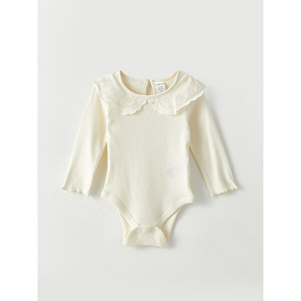 Bebe Yaka Uzun Kollu Kız Bebek Çıtçıtlı Body Bebe Yaka Uzun Kollu Kız Bebek Çıtçıtlı Body