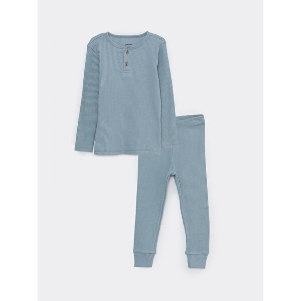 Bisiklet Yaka Uzun Kol Erkek Bebek Pijama Takımı