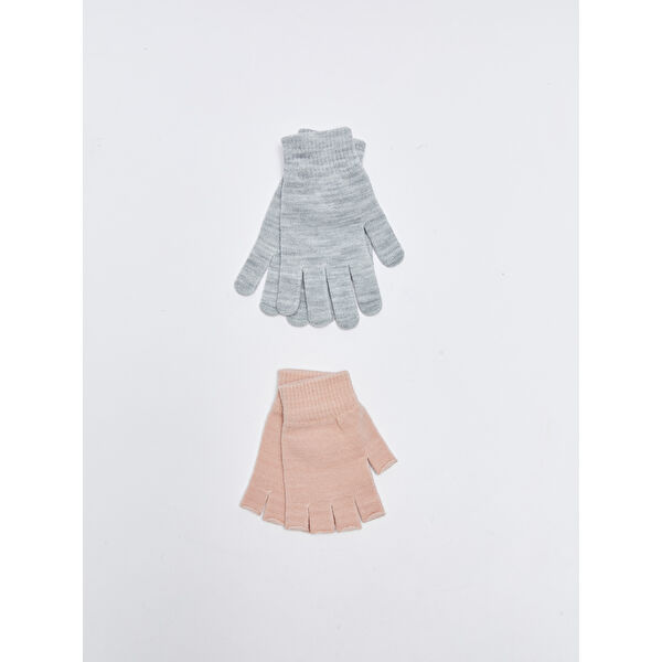 Parmaklı Ve Parmaksız Kadın Triko Eldiven 2'li