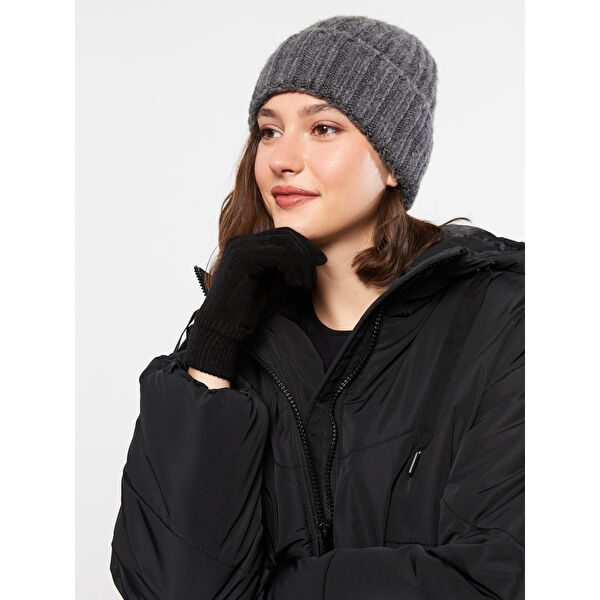 Düz Kadın Triko Eldiven