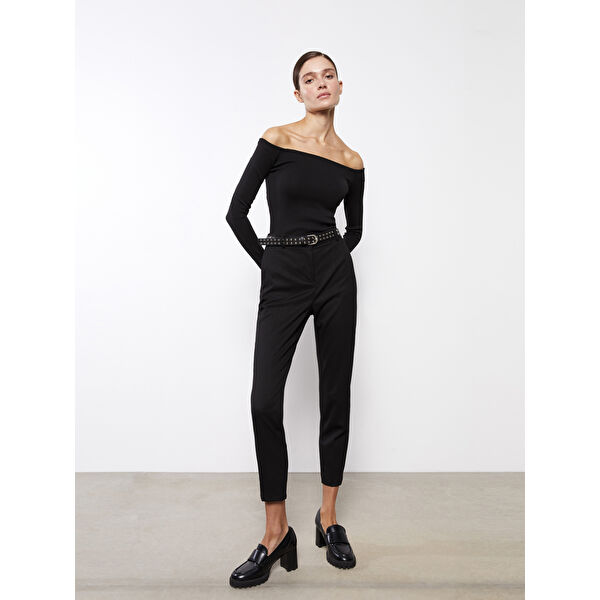 Havuç Kesim Düz Kadın Pantolon