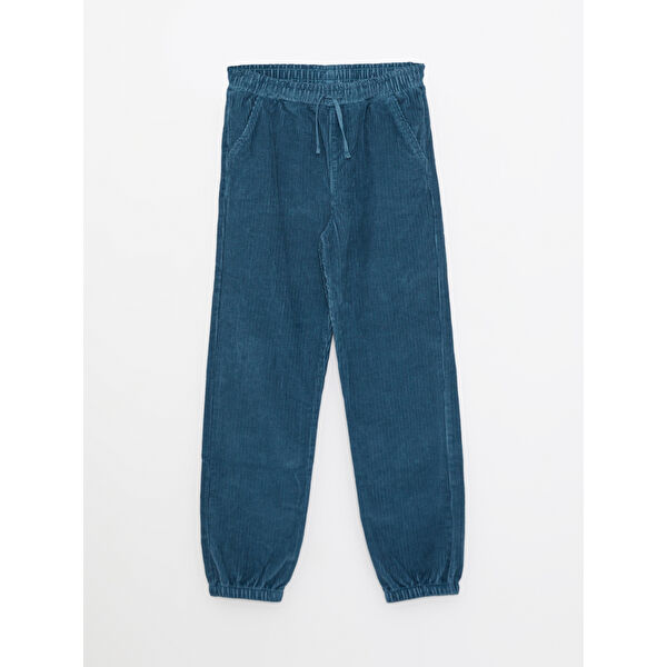 Beli Lastikli Basic Kadife Erkek Çocuk Jogger Pantolon
