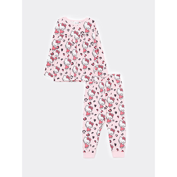 Bisiklet Yaka Uzun Kollu Hello Kitty Baskılı Pamuklu Kız Bebek Pijama Takımı Bisiklet Yaka Uzun Kollu Hello Kitty Baskılı Pamuklu Kız Bebek Pijama Takımı
